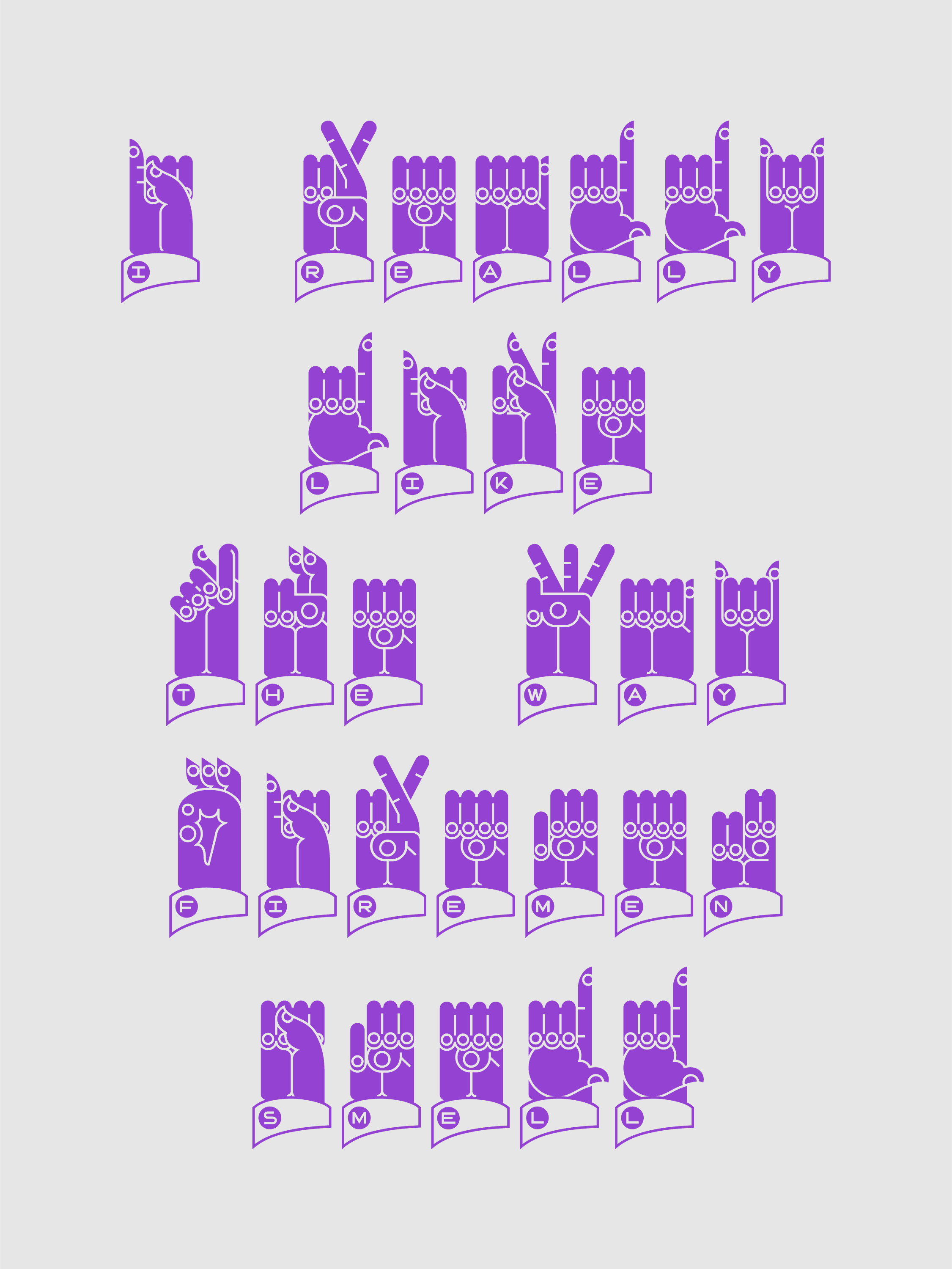 Samples from the typeface series A Queer Year of Love Letters